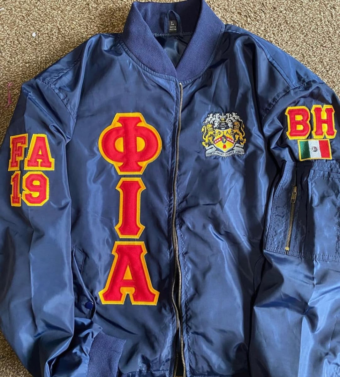 PHI IOTA ALPHA - NYLON BOMBER JACKET – graffitigreek
