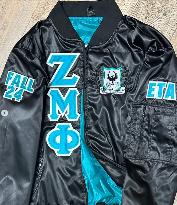 ZETA MU PHI - SATIN BOMBER – graffitigreek